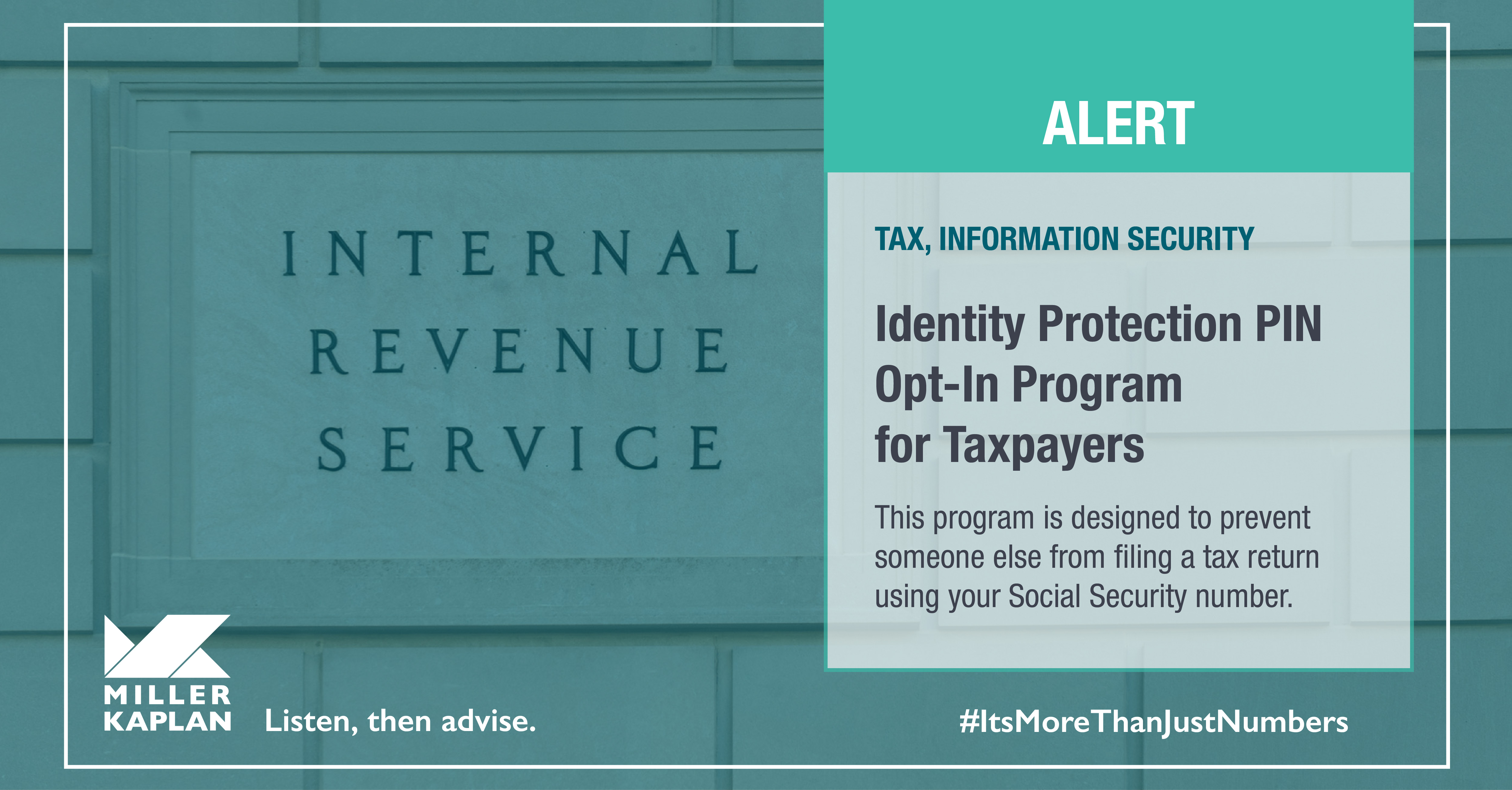 Protect Against Tax-Related Identity Theft with IP PINs - Miller Kaplan