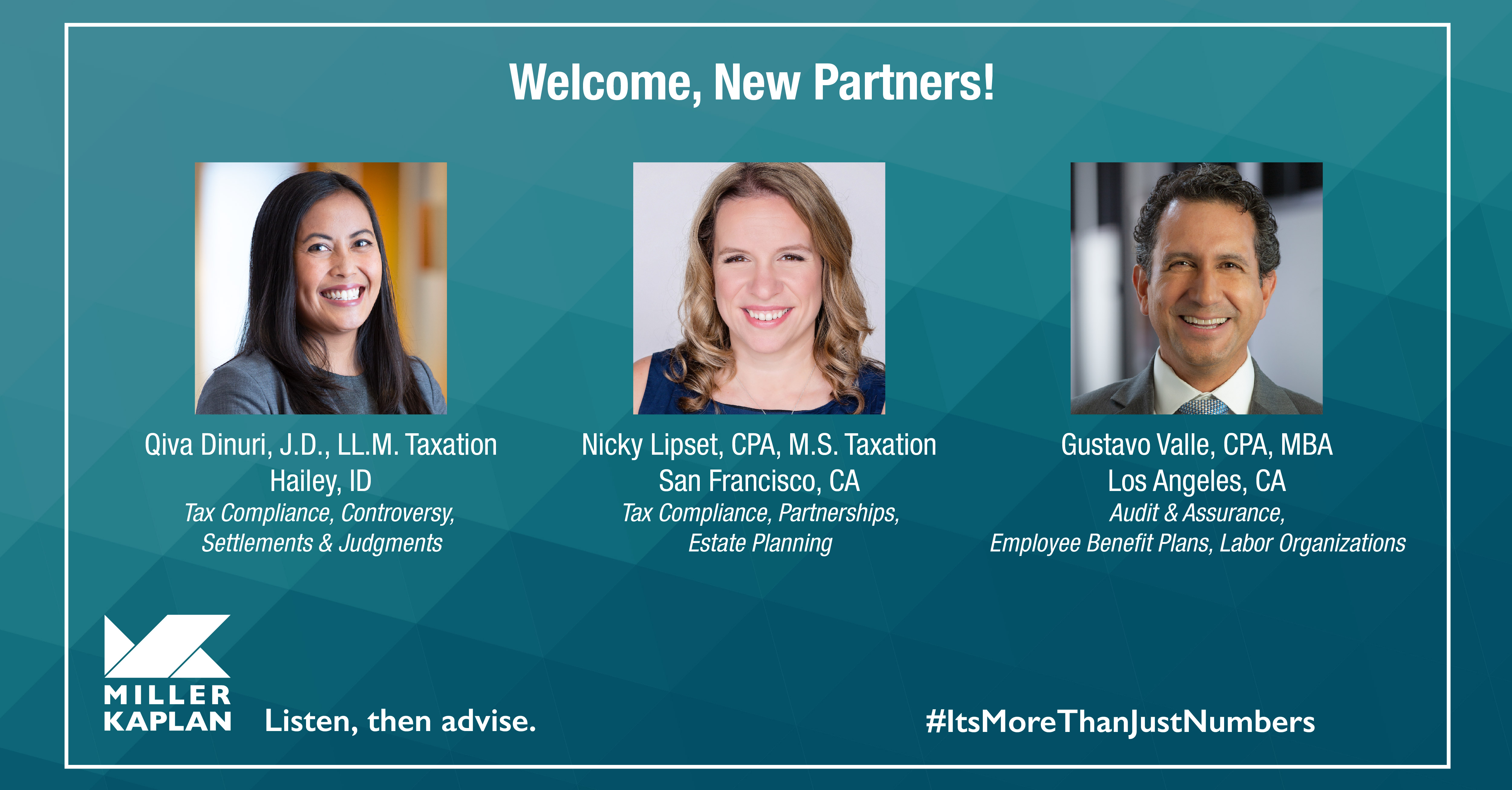 Miller Kaplan Names Three New Partners - Miller Kaplan