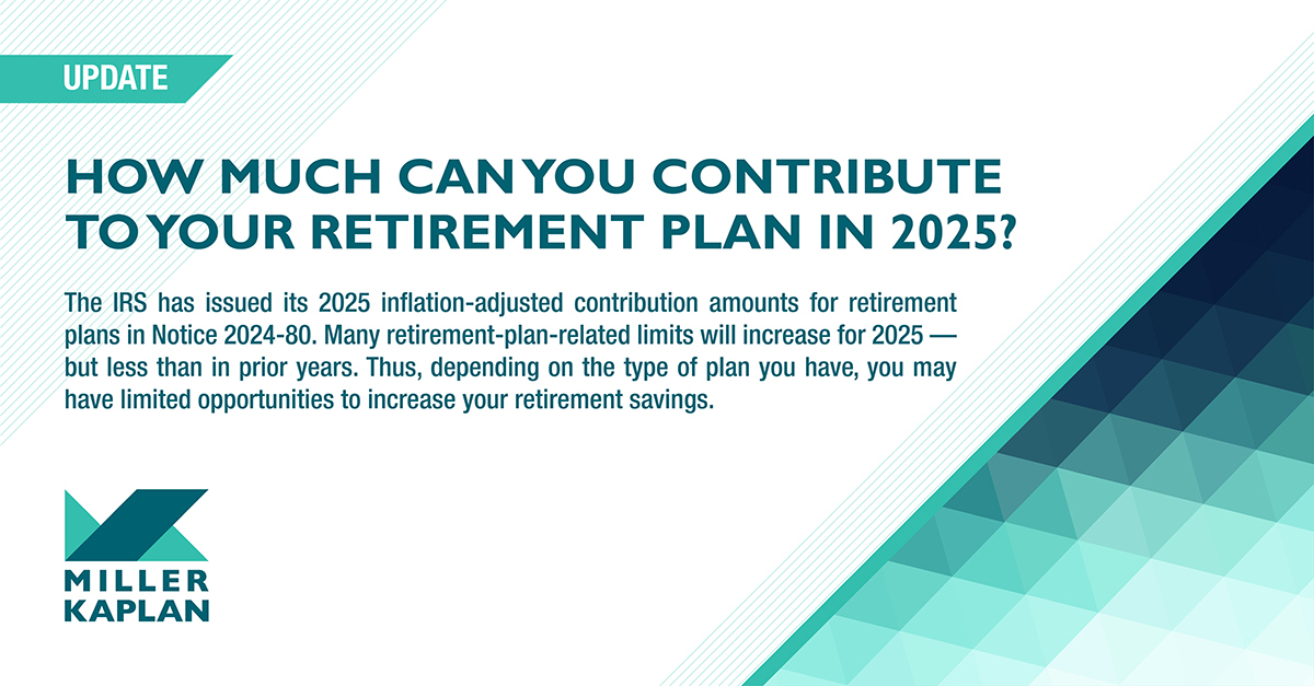 How much can you contribute to your retirement plan in 2025? The IRS ...
